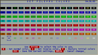 Set filePro's Colors Utility