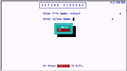Defining a Screen